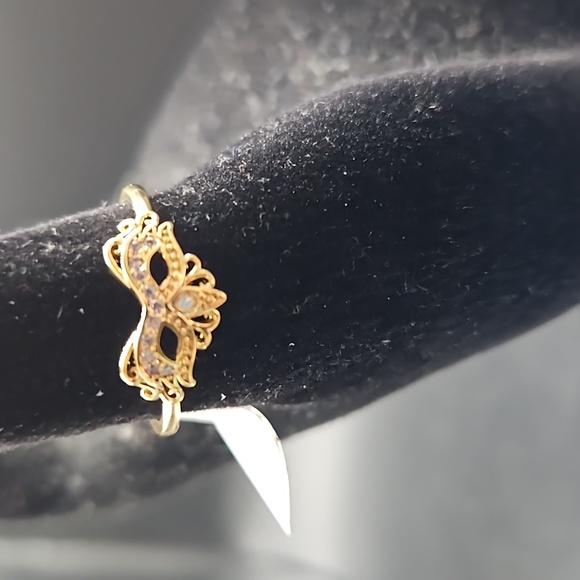 Fragrant Jewels | Jewelry | E4 Goltone Mardi Gras Mask Ring With Clear ...